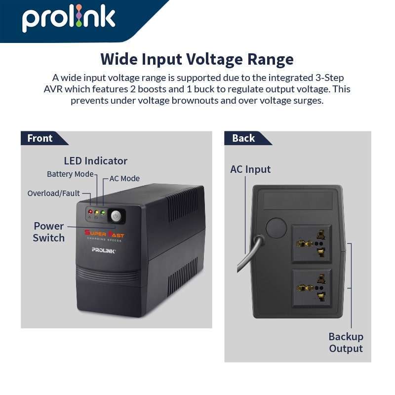 Promo Ups Prolink Pro700sfc Super Fast Charging Line Interactive 650va ...