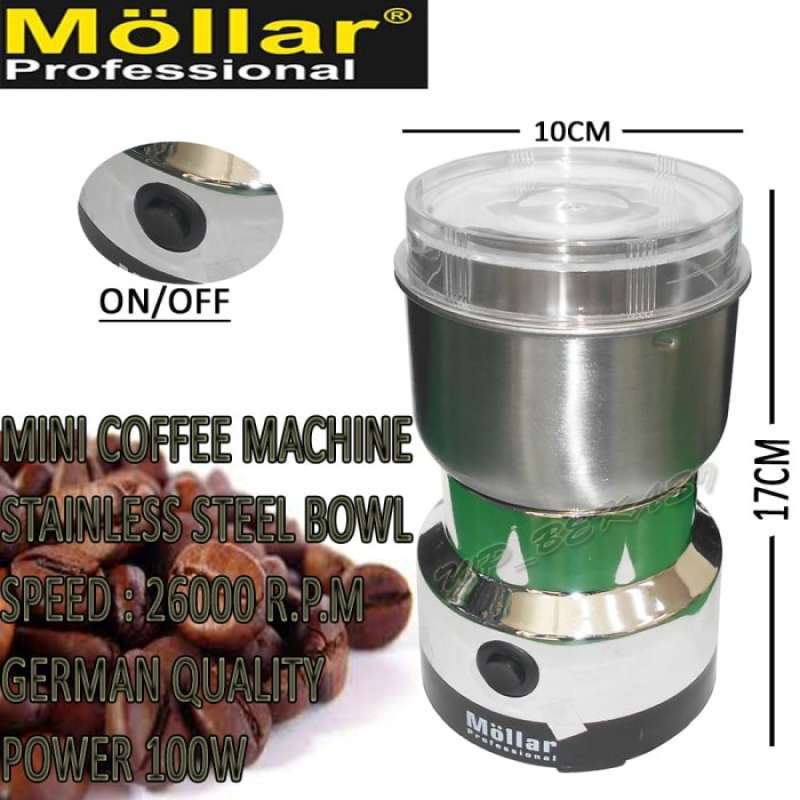 Jual MOLLAR Mini Coffee Machine Grinder Mesin Penggiling Biji Kopi 100W ...