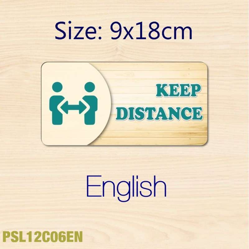 Jual PVC Sign Informasi Tempel Covid Signage Jaga Jarak - English (EN ...
