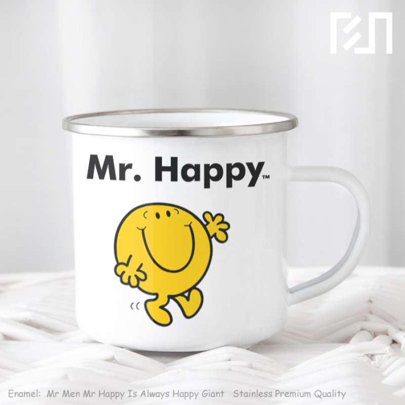 Promo Cangkir Enamel Design Mr Men Mr Happy Is Always Happy Giant ...