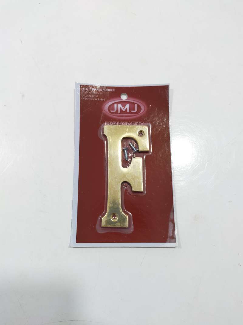 Promo Huruf rumah Kuningan Brass Huruf (F) untuk alamat rumah (A1114 ...