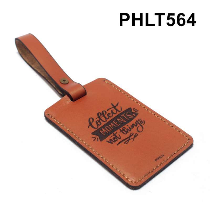 Jual luggage tag kulit asli label koper name tag laser moments PHLT564 ...