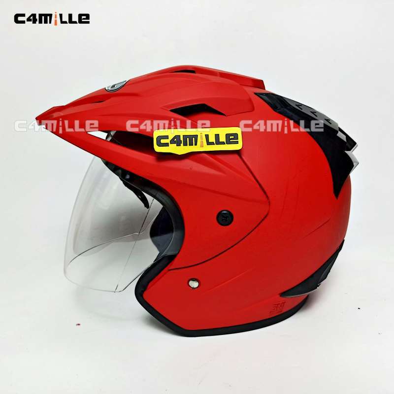 Jual HELM GODZILLA SOLID RED DOFF HALF FACE MURAH SNI SATU KACA di ...
