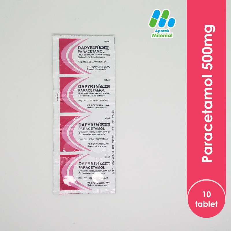 Jual DAPYRIN 500 MG PARACETAMOL 500 MG STRIP ISI 10 TABLET di Seller ...