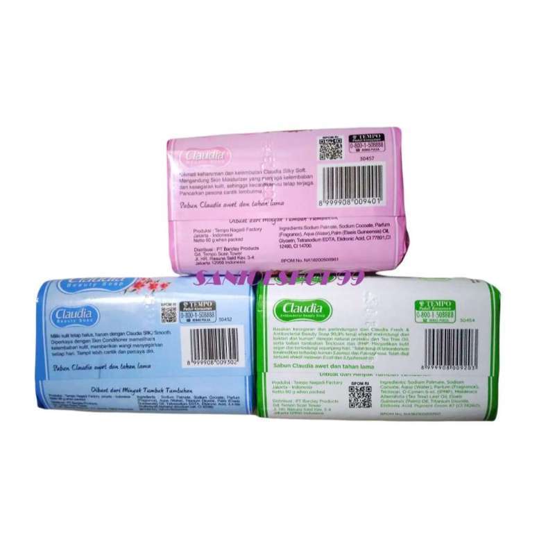 Promo Claudia Sabun Mandi Batang Claudia 60 Gr Silky Smooth Biru Diskon ...