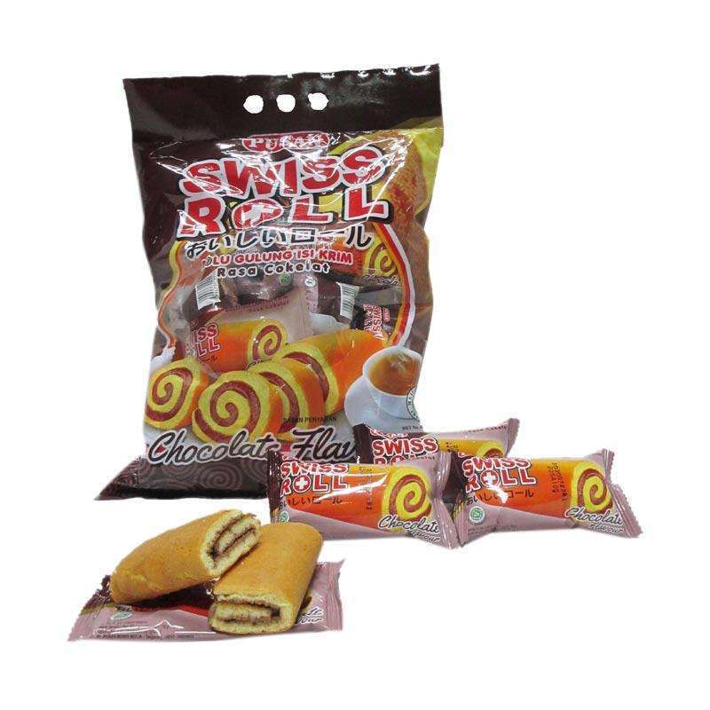Jual PUSAN SWISS ROLL KUE COKLAT CHOCO 360 GR ISI 20 di Seller Warung ...