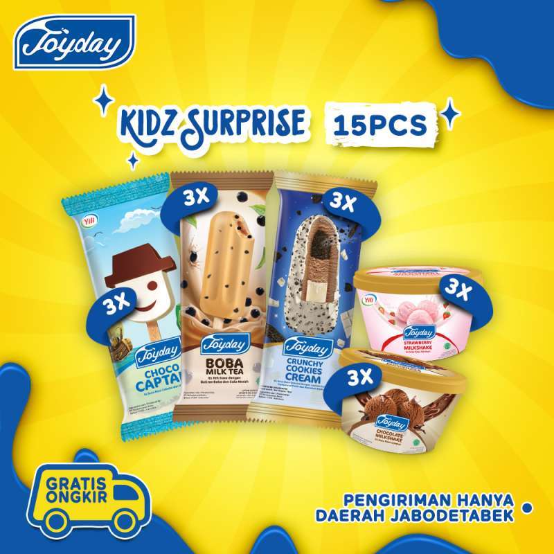 Jual Joyday Ice Cream Package Kidz Surprise - Isi 15pcs Eskrim Mix Di ...