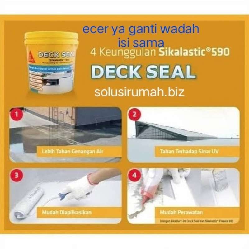 Jual sikalastic 590 1kg deckseal 1 kg waterproofing atap deck putih ...