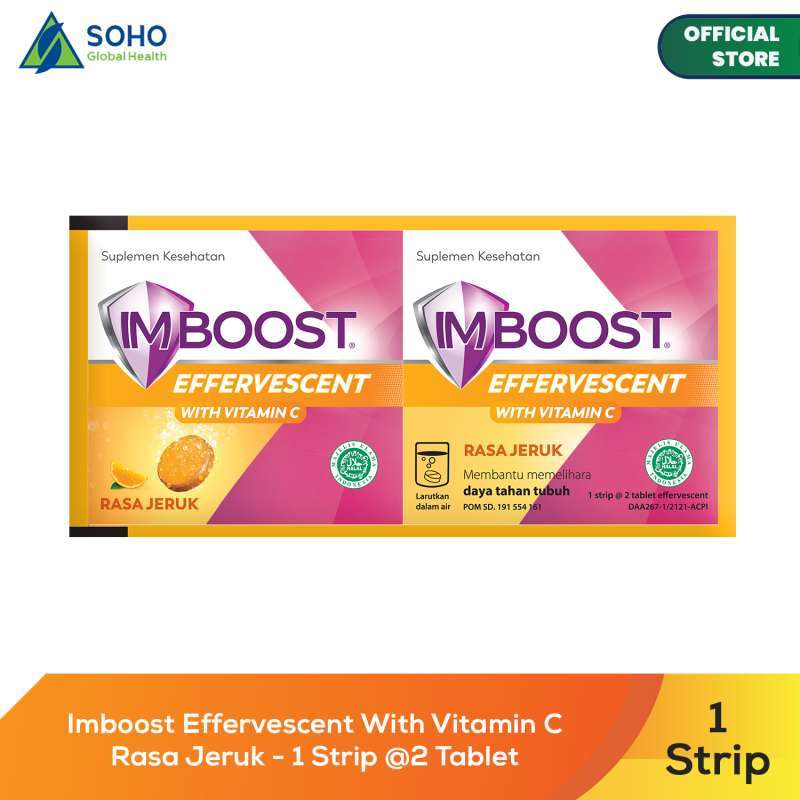 Jual Imboost Effervescent With Vitamin C Rasa Jeruk - 1 Strip @2 Tablet ...