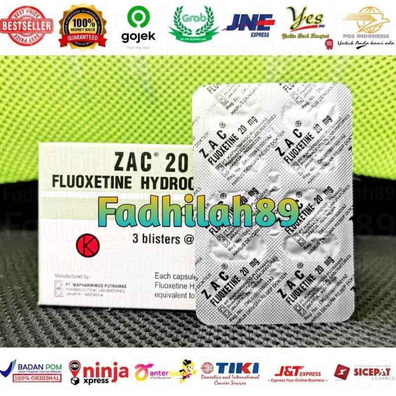 Jual Zac 20 Mg Fluoxetine Hydrochloride Obat Antidepresan Depresi Panik ...