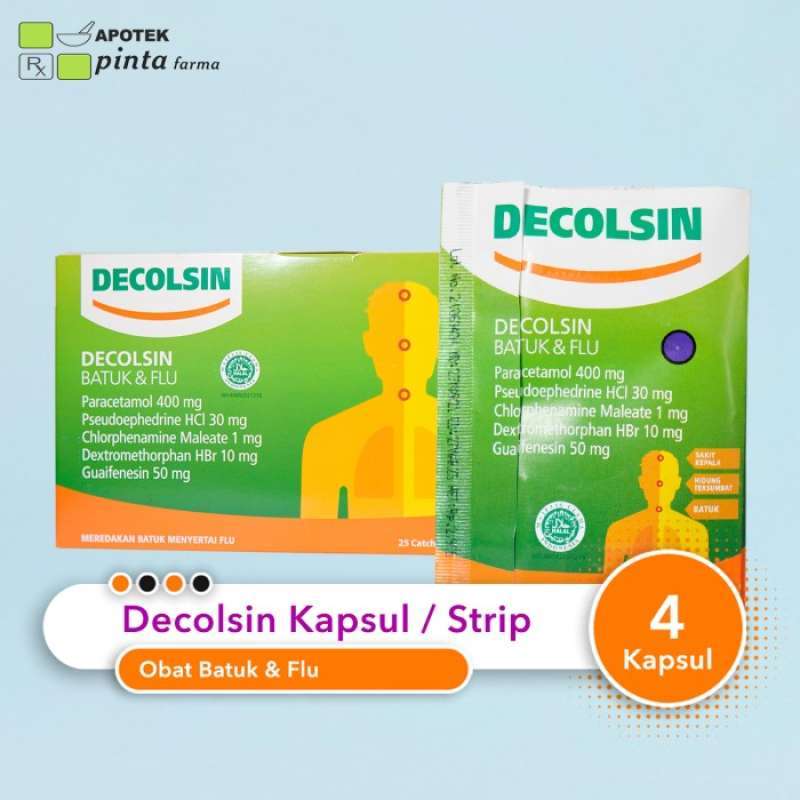 Jual Decolsin 4 Kapsul Meredakan batuk, flu, hidung tersumbat, dan ...