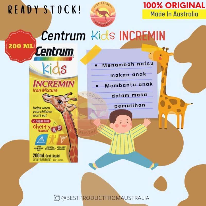 Jual Centrum Kids Incremin Iron Mixture - Cherry Flavor 200ml Australia ...