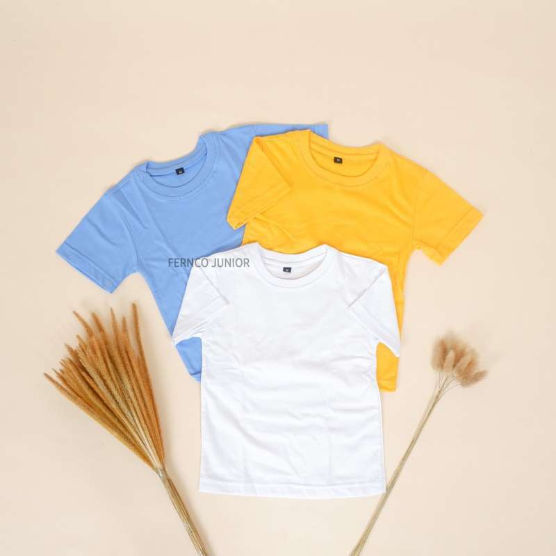 Jual Kaos Polos Anak Lengan Pendek Cotton Combed 30s Baju Kaos Kids Umur 2-13 Tahun Di Seller ...