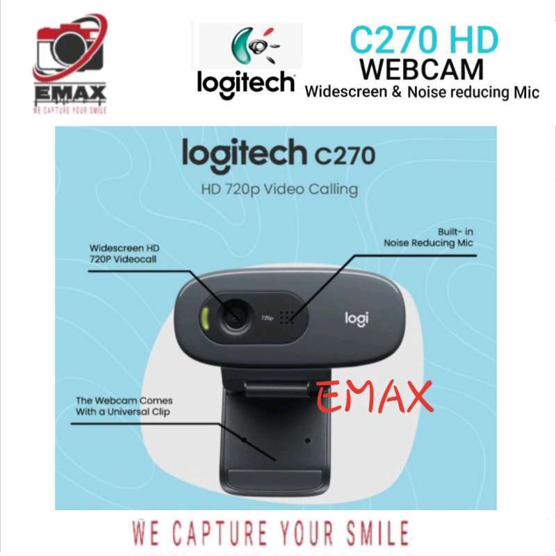 Jual Logitech C270 Hd Webcam 720p Widescreen Noise Reducing Mic Usb ...