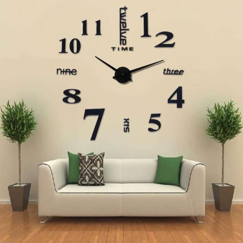 Jual JAM DINDING BESAR DIY JAM TEMPEL TEMBOK 3D ANGKA ROMAWI UNIK ...
