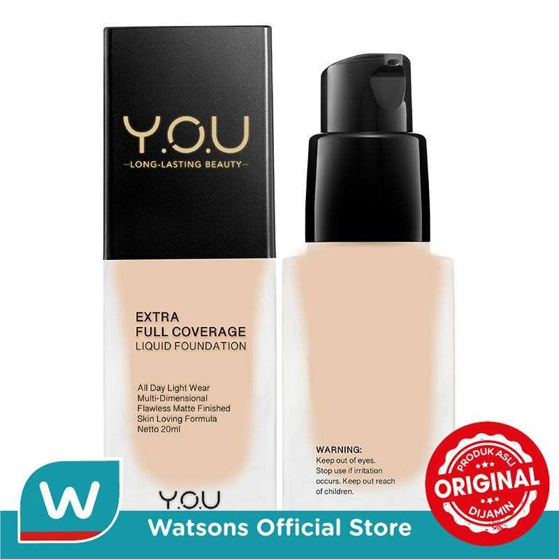 Jual YOU Extra Full Coverage Liquid Foundation 01 Ivory 20ml di Seller ...