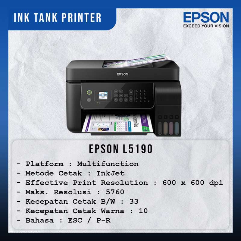 Promo Printer Epson L5190 EcoTank Multifungsi [Print/ Scan/ Copy ...