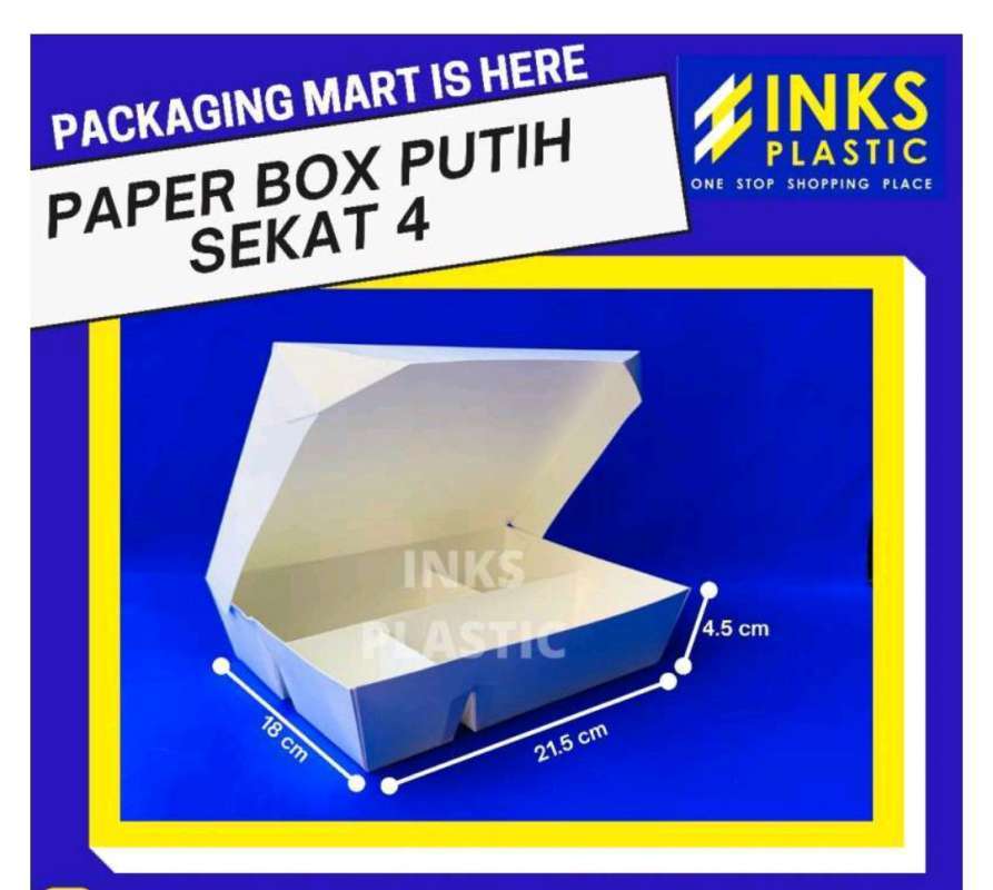 Jual PAPER BOX SEKAT 4 PUTIH (50PCS) di Seller inksplasticpackaging ...