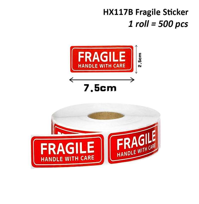 Jual HX117 [250 & 500 pcs] Fragile Handle with Care Sticker Awas Pecah ...