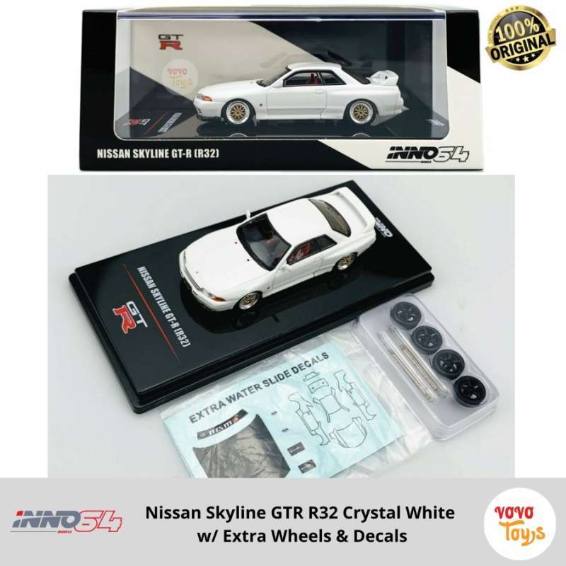 Promo Inno 1-64 Nissan Skyline GTR R32 Crystal White with Extra Wheel ...