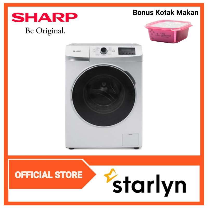 Jual Mesin Cuci Sharp 7 Kg Front Loading ES FL 1073 PREMIUM DARK SILVER ...