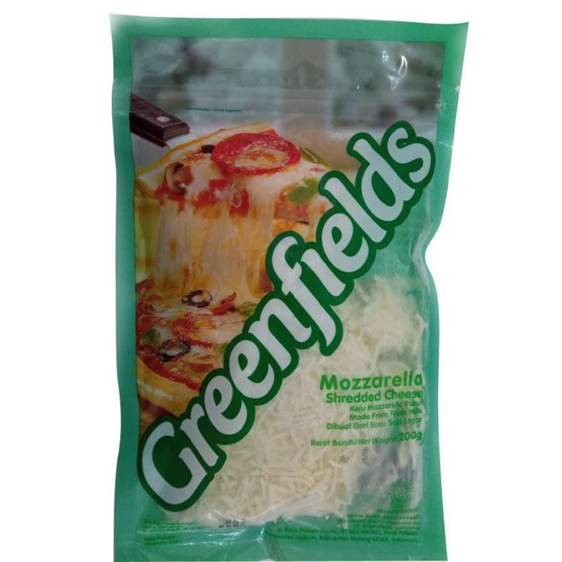 Jual GREENFIELDS MOZZARELLA SHREDDED CHEESE 200 GRAM di Seller Hazfood ...