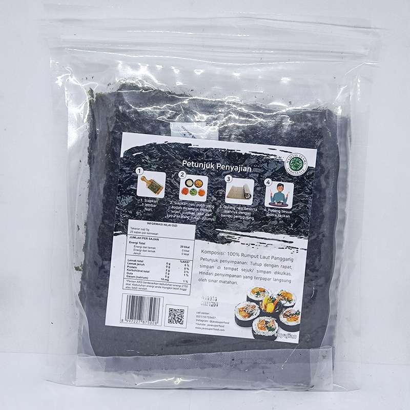 Jual Java Super Food Sushi Nori Roasted Seaweed 50 Sheets Rumput Laut ...