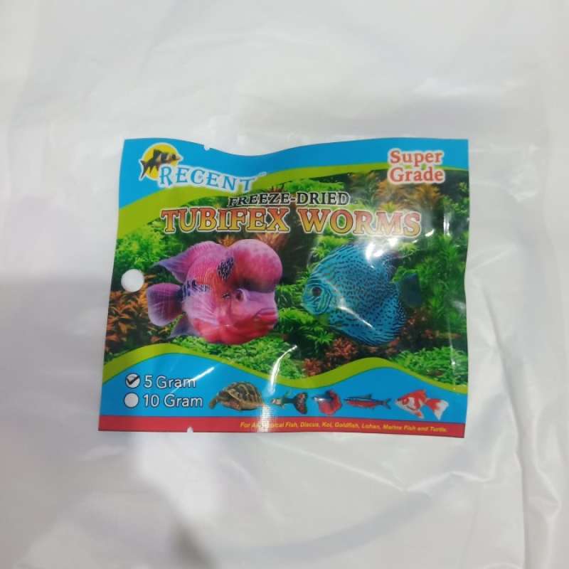 Jual makanan ikan kura cacing kering 5 gr RECENT tubifex worms super ...