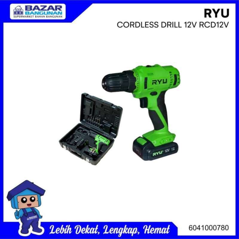 Jual MESIN BOR BATERAI - HAMMER CORDLESS DRILL ELEKTRIK CAS RYU RCD 12V ...