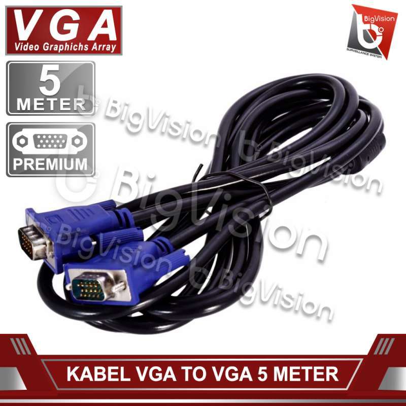 Jual KABEL VGA 5 METER VGA TO VGA PIN 15 5m ORIGINAL di Seller BIG VISION CCTV - Tanah Sereal ...