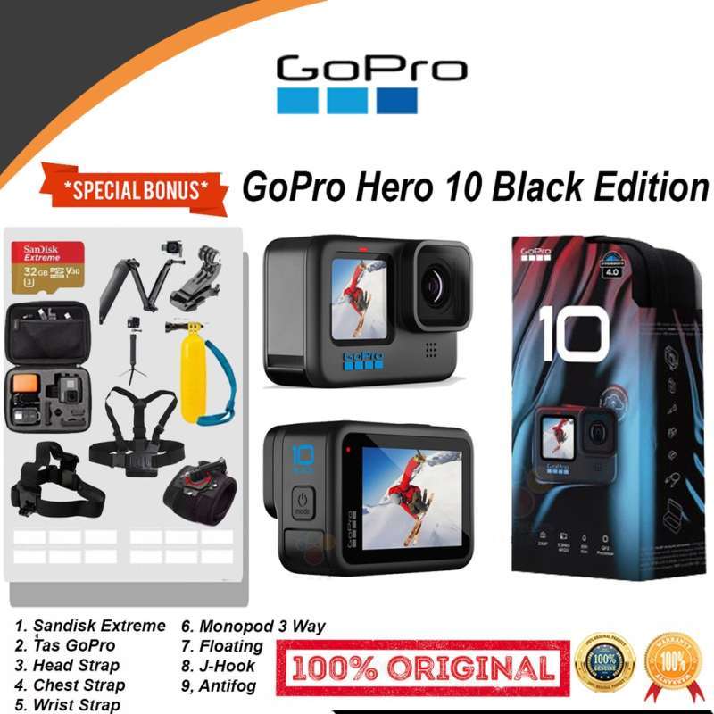 Jual GoPro Hero 10 Black Edition 23.6MP HyperSmooth 5.3K 60fps Go Pro X ...