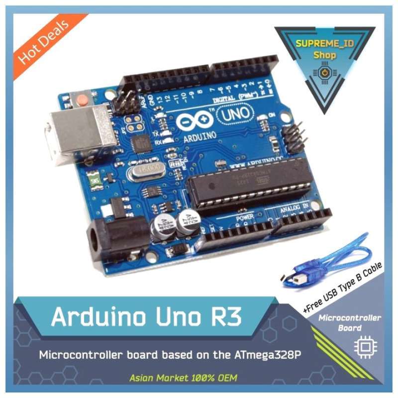 Jual Jual Arduino Uno R3 Original Oem Atmega328P + Usb Cable di Seller Dwiyasa Perkasa - Wijaya ...