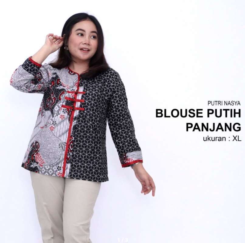 Promo Atasan Batik Blouse Big Size Wanita Lengkap S M L Xl Xxl 3l 4l 5l