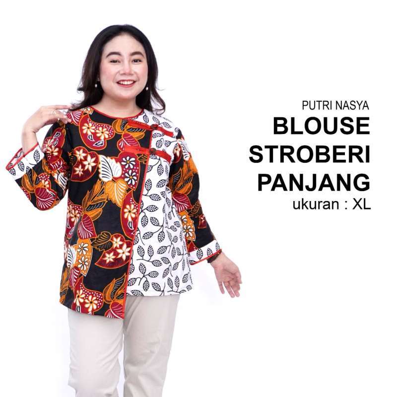 Promo Atasan Batik Blouse Big Size Wanita Jumbo L-XL-2L-3L-4L-5L-6L-7L Model Blus Big Kantor ...