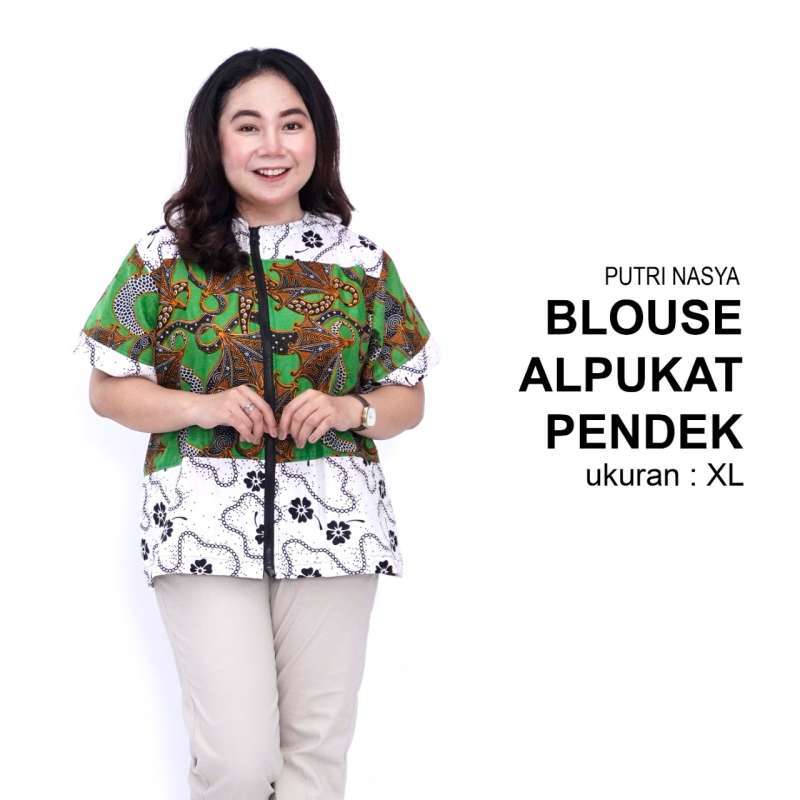 Promo Blouse Big Size Wanita Atasan Batik Jumbo Ld 140 Kantor Atasan