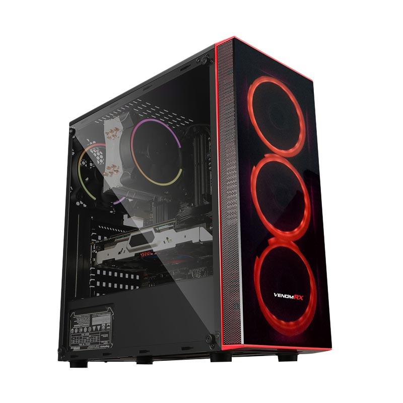 Jual Venomrx Valor Omega Mid Tower Casing Komputer with RGB Fan - Hitam ...