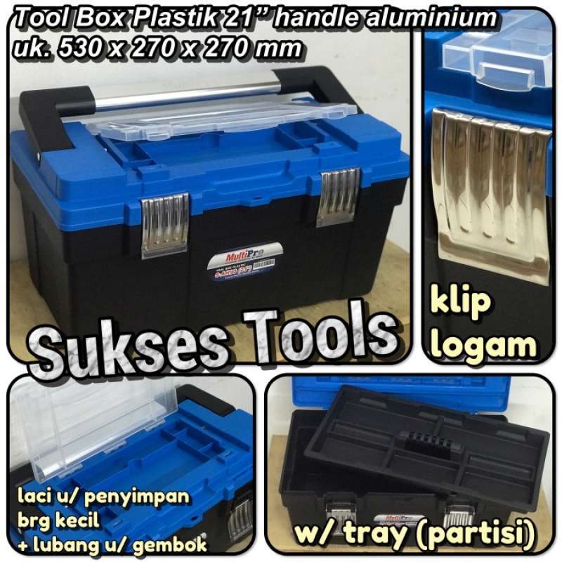 Promo S-AH90 Tool Box Plastik w- Tray Multipro Toolbox uk 530 x 270 x ...