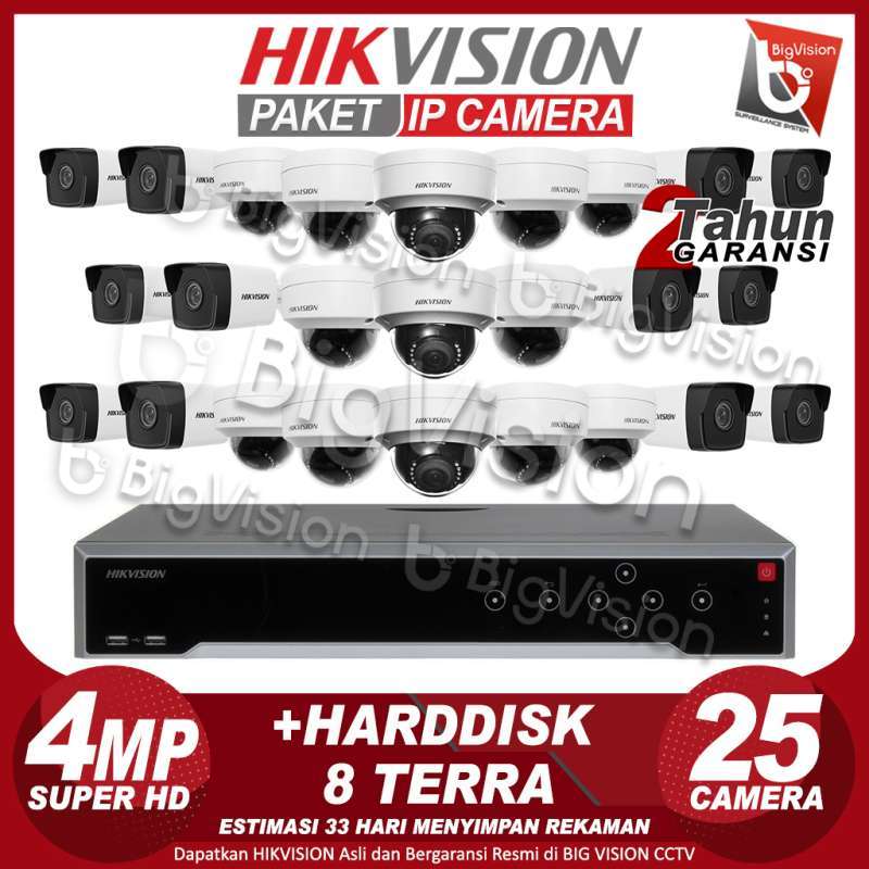 Jual PAKET IP CAMERA HIKVISION 32 CHANNEL 25 KAMERA 4MP di Seller BIG ...