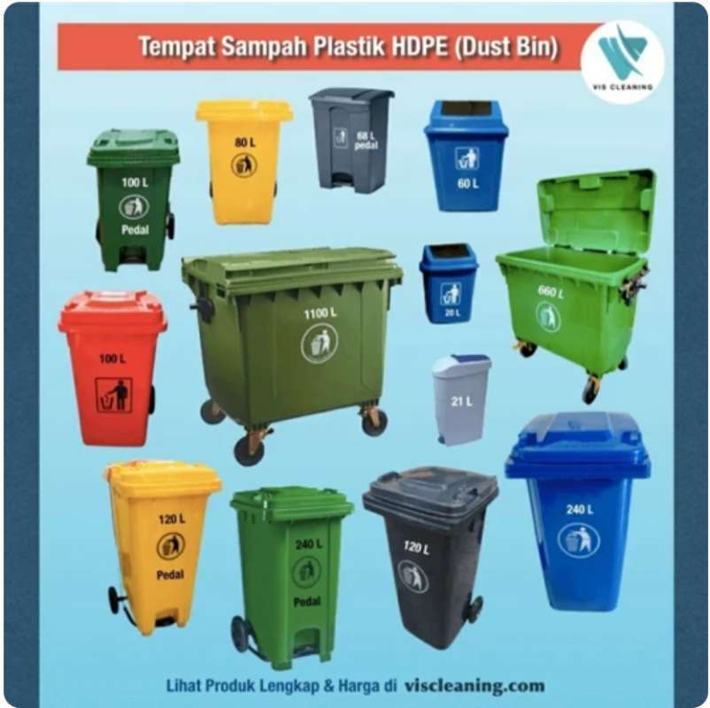 Jual Tempat Sampah Plastik Kleen 100 L ( Plastic Dust Bin ) Di Seller Vis Cleaning - Vis ...