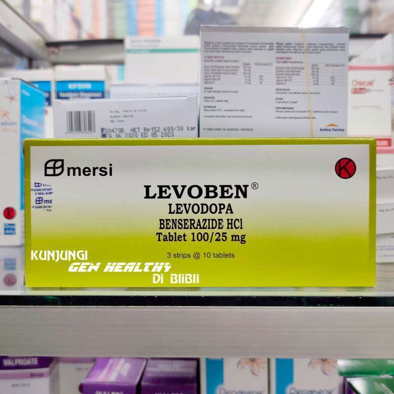 Jual Levoben Original Perbox Levodopa 100mg / Benserazide Hci 25mg Di ...