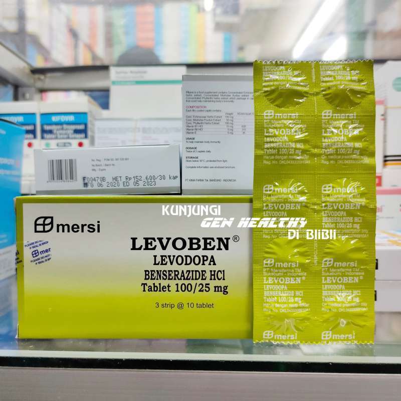 Jual Levoben Original Perbox Levodopa 100mg / Benserazide Hci 25mg Di ...