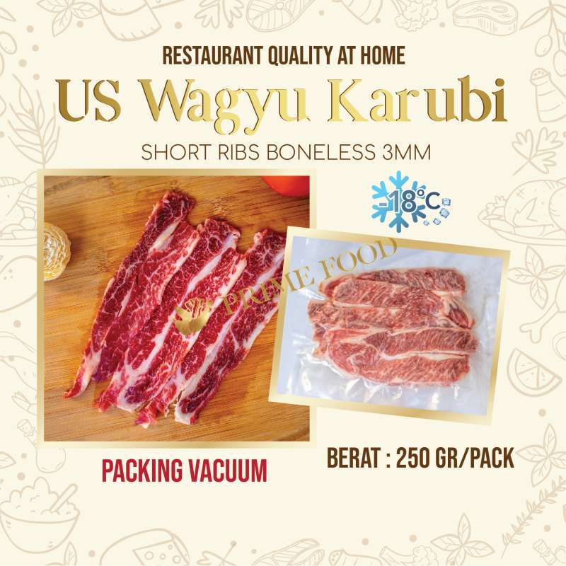 Jual 5MM US Wagyu KARUBI Sliced Beef 250gr TEBAL 5MM nami karubi jo ...