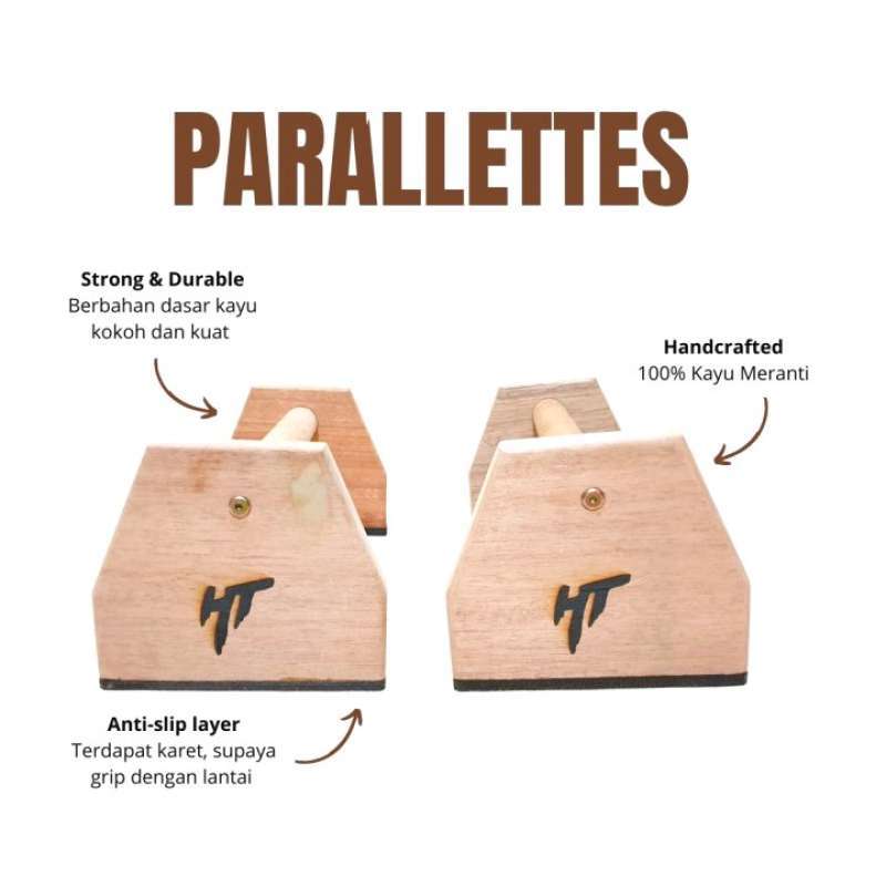 Jual Jual Wooden Parallettes Kayu Calisthenics Bar Handle Push Up Hand ...