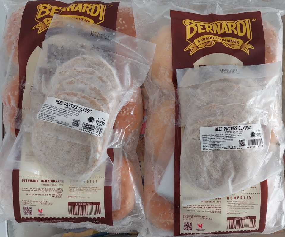 Jual ROTI BURGER WIJEN BERNARDI ISI 6 + BEEF PATTIES ISI 6 di Seller ...