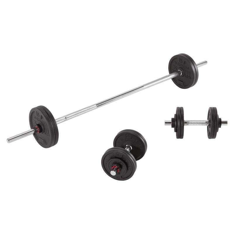 Jual DOMYOS Alat Angkat Beban Gym Kit Dumbbell Dan Bar Latihan Beban 50 ...