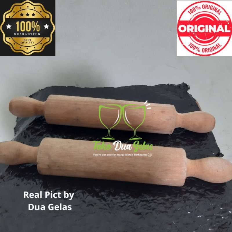 Jual Roller Penggilas Kayu Perata Adonan Kue Pin Rolling Pin Kayu 31 x ...