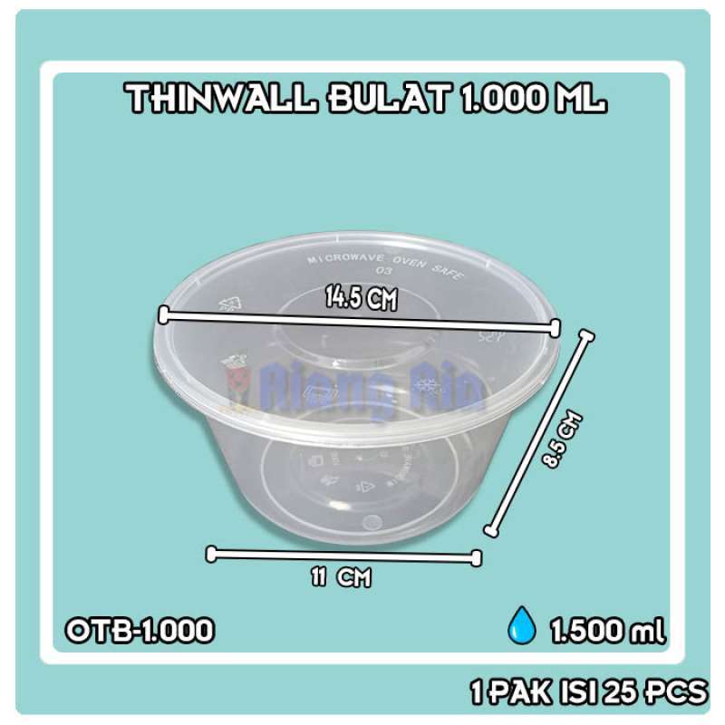 Jual THINWALL BULAT SEMUA UKURAN ISI 25 PCS - WADAH SALAD BUAH ...