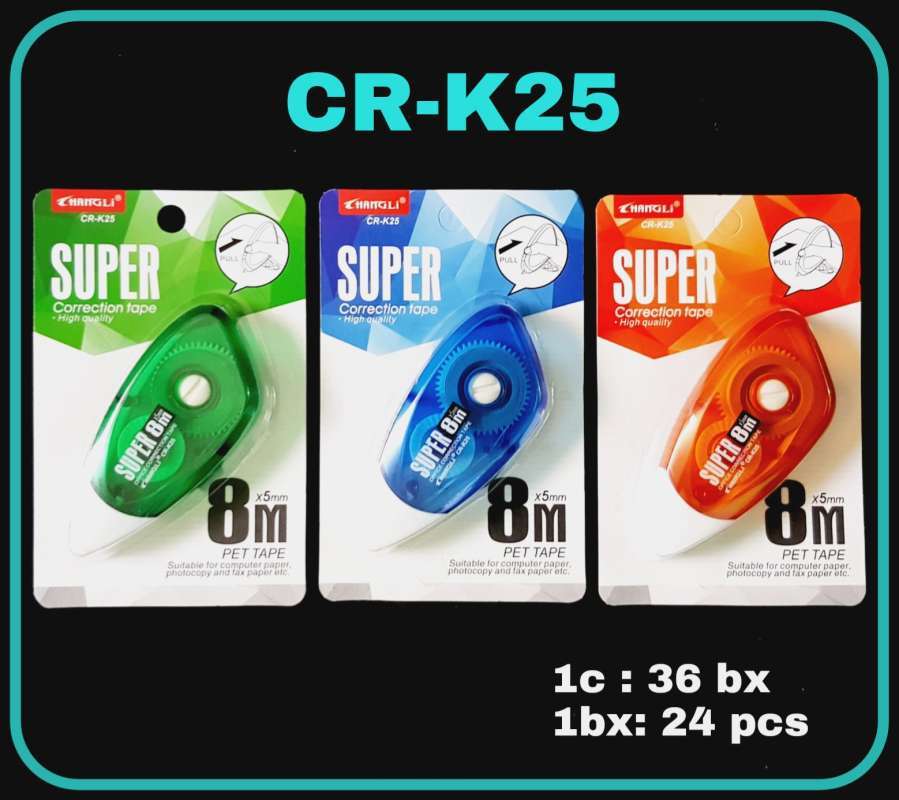 Jual SOS Correction Tape CR-K25 / Tipex Roll / Tipex Kertas - Biru di ...