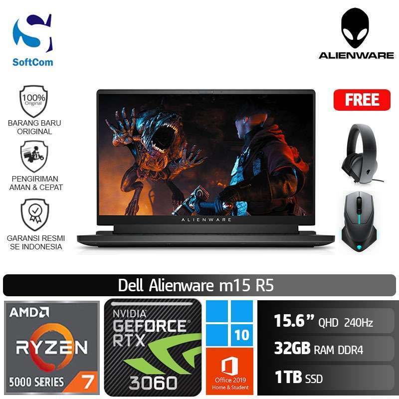 Promo Dell Alienware M15 R5 Laptop Gaming [amd Ryzen 7-5800h/32gb/1tb Ssd/rtx3060 6gb/15.6″/win ...