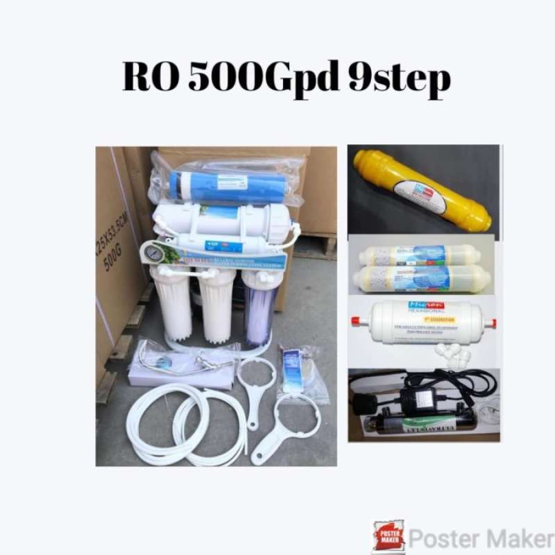 Jual Mesin Ro 500 gpd 9 step +uv / Reverse osmosis RO 500gpd 9step Uv ...